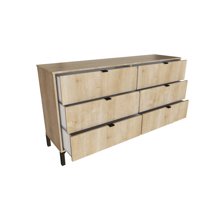 Latitude Run® 6 Drawer 59" W Double Dresser & Reviews | Wayfair